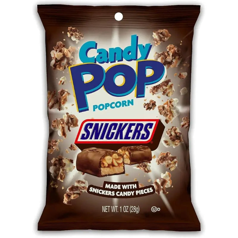 Candy Pop Popcorn Snickers 28g – Popcorn med Snickersbitar | Butikkom