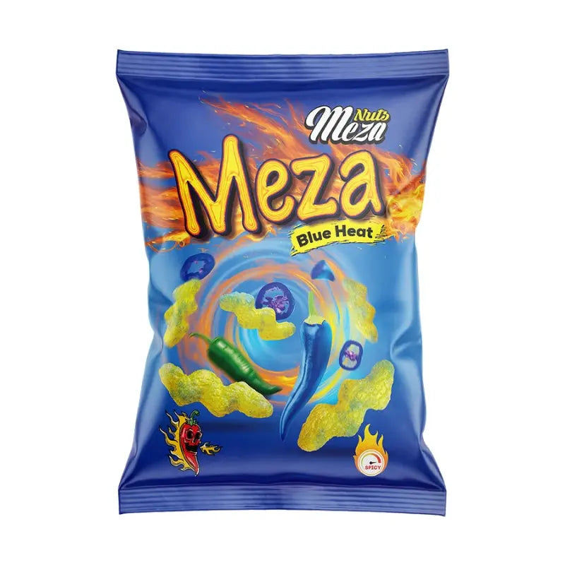 Meza Chips Blue Heat 135g – Majspuffar med chili och lime | Butikkom