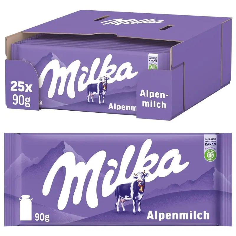 Milka Alpine Milk 25 x 90g - Mjölkchoklad med alpmjölk | Butikkom