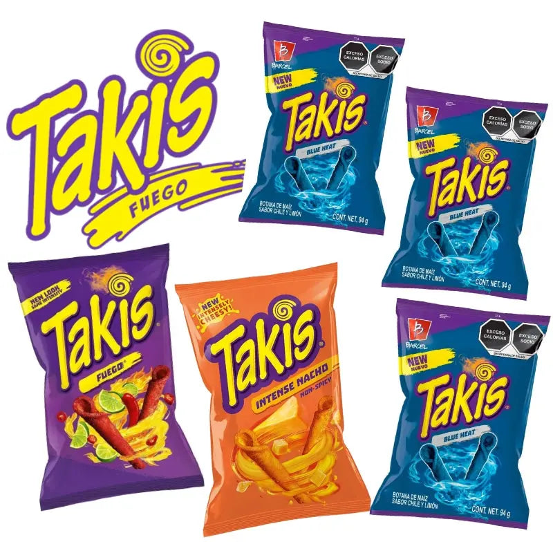 Takis Mix 5-pack – Fuego, Blue Heat & Intense Nacho | Butikkom