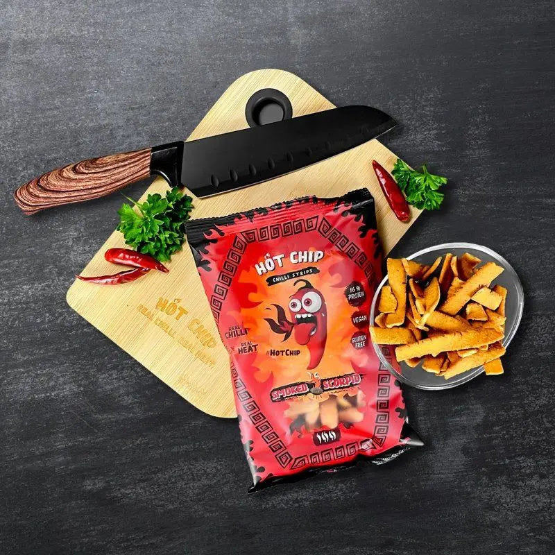 Köp HOT CHIP CHILLI STRIPS Smoked Scorpio 80g online – Butikkom